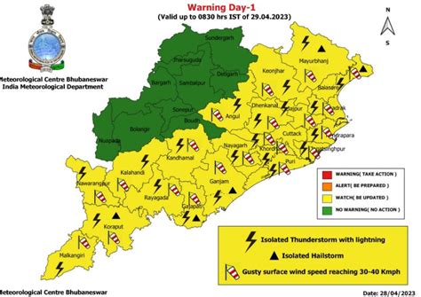 Odisha Weather April 28 Imd Issues Yellow Warning For These Districts