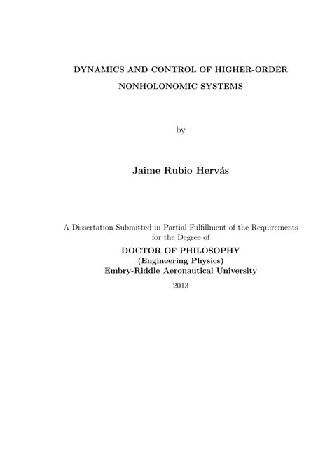 Pdf Dynamics And Control Of Higher Order Nonholonomic Systems