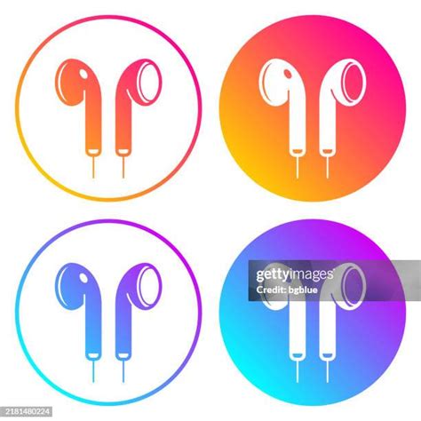 Earphones Round Icons With Color Gradients High Res Vector Graphic