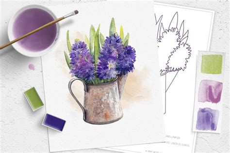 Malvorlage Für Den Frühling Hyazinthen Doro Kaiser Aquarell