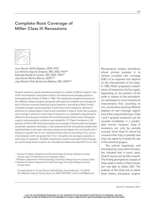 Pdf Complete Root Coverage Of Miller Class Iii Recessions