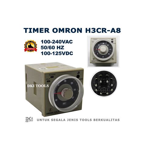 Omron Analog Timer H3cr A8 100 240vac 8 Pin Feet Without Socket Relay