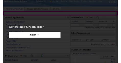 Generating Pm Work Order