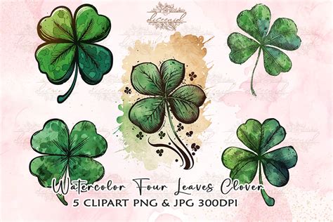 Four Leaf Clover Clipart Graphic By Diceenid · Creative Fabrica