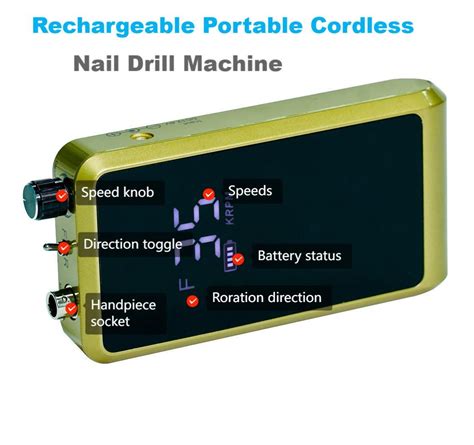 Rechargeable Mobile Portable Manicure Salon Electric Nail Grinding