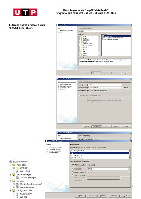Guía De Proyecto Datatable Guía De Proyecto “pryjsfdatatable” Proyecto Que Muestra Uso De Jsf