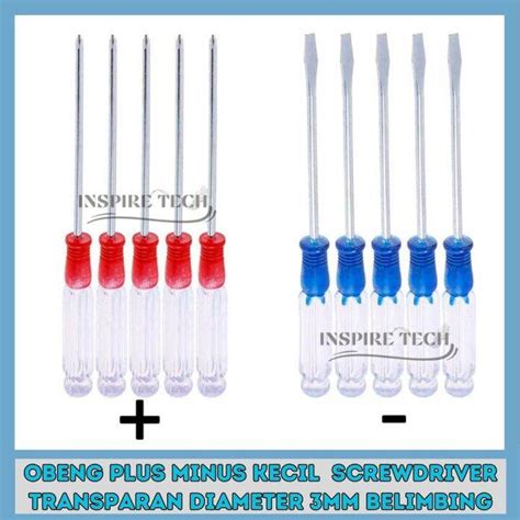 Obeng Plus Minus Kecil Screwdriver Transparan Diameter 3mm Belimbing Lazada Indonesia