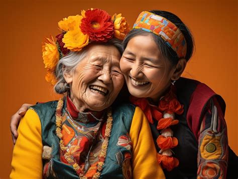Premium Photo Asian Woman Embracing Each Other