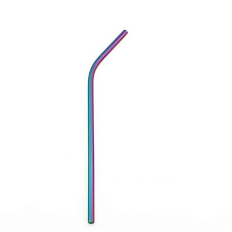 Paille en acier inoxydable réutilisable mm arc en ciel noir pailles en métal droites