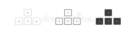 Keyboard Button Arrow Set Icon Simple Minimal Flat Vector Stock Vector