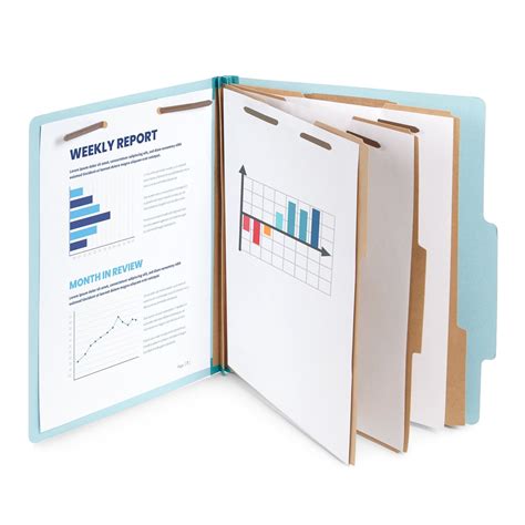 Classification Folders With 3 Dividers Letter Size Light Blue 10 Co