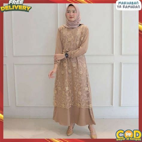 Jual Buju Gam Pakean Dress Simple Elegant Juba Driss Bahan Tebal Murah