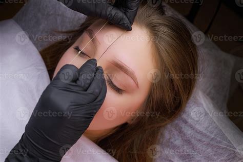 Before The Permanent Makeup Procedure The Master Makes A Marking With