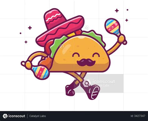 Dancing Taco Illustration Free Download Food And Drink Illustrations Iconscout