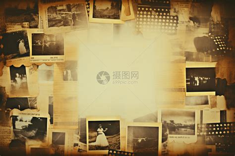 古旧照片墙中的回忆高清图片下载 正版图片600547427 摄图网