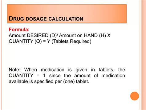 Drug Dosage Calculation In Pediatrics By Manisha Thakur Ppt