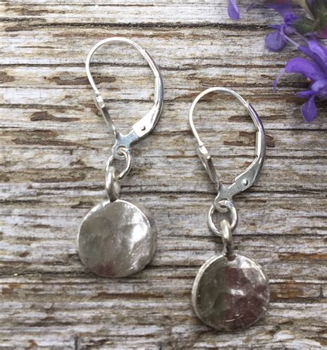 Sterling Silver Hammered Circle Earrings