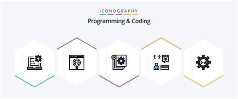 Programming And Coding 25 Filledline Icon Pack Including Develop App Develop Programming