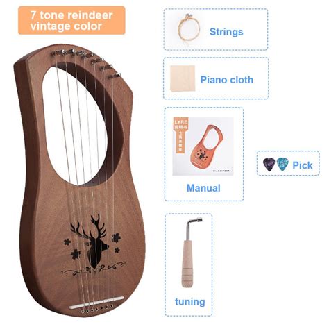 7 Strings Mahogany 7 String Lyre Harp Entertainmen Vicedeal