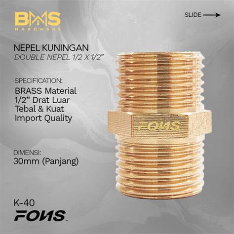 Jual Double Nepel Kuningan 1 2 Sok Drat Brass Double Nepple Jakarta