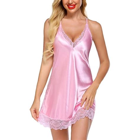 Avidlove Women Lingerie Satin Lace Chemise Nightgown Sexy Full Slips