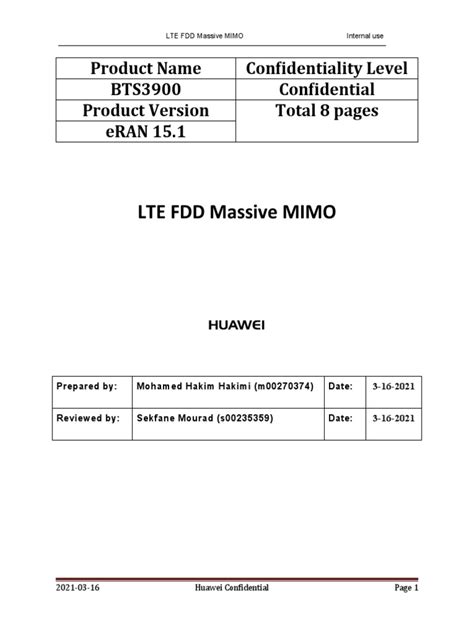 Lte Fdd Massive Mimo Pdf Mimo Lte Telecommunication