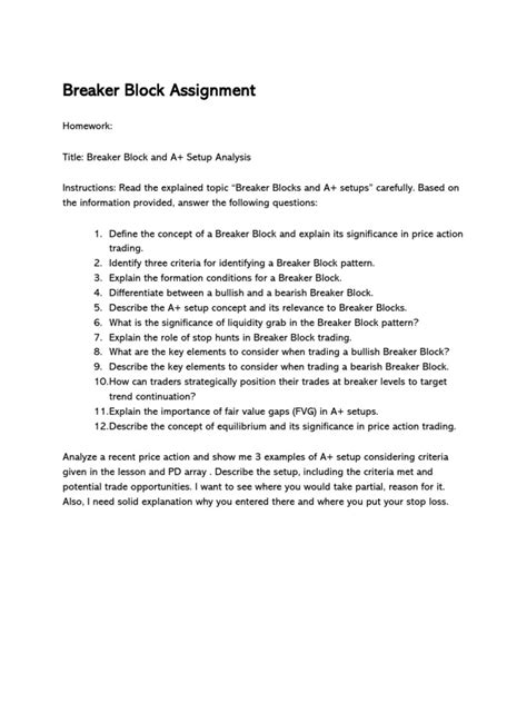 Breakerblockassignment Pdf