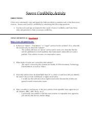 Source Credibility Activity Docx Source Credibility Activity