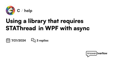 Using A Library That Requires Stathread In Wpf With Async C