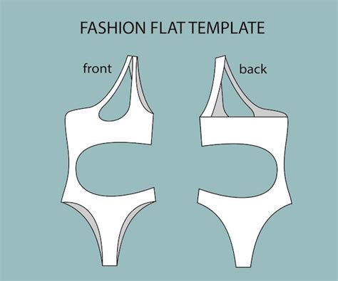 Premium Vector Set Swimsuit Front And Back View