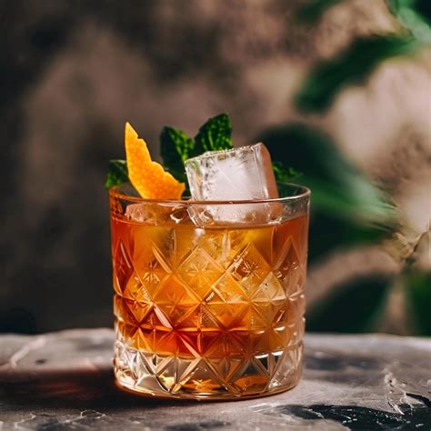 Premium Photo Rum Old Fashioned Cocktail