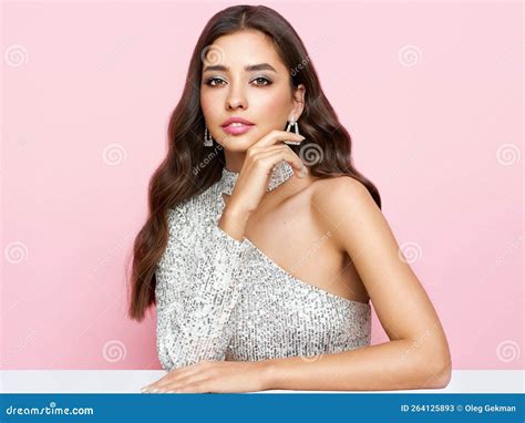 Beautiful Young Woman In Cocktail Dress Stock Image Image Of Holiday