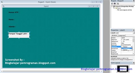 Tutorial Penggunaan Label Menggunakan Vb