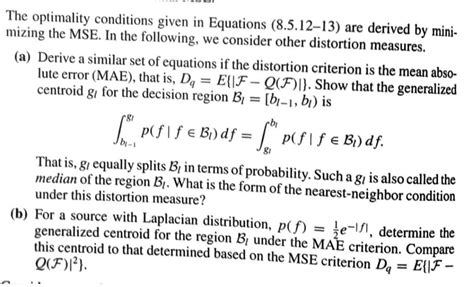 Solved The Optimality Conditions Given In Equations
