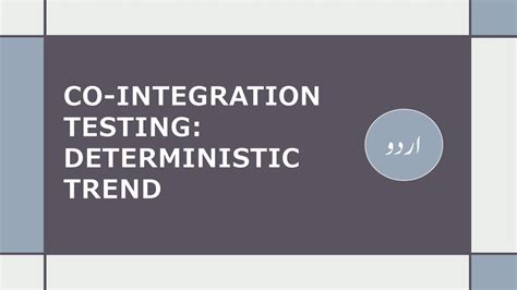 Cointegration Testing With Deterministic Trend Time Series