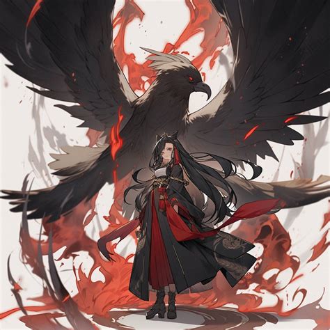 Anime Girl With A Giant Black Bird By Amenale On Deviantart