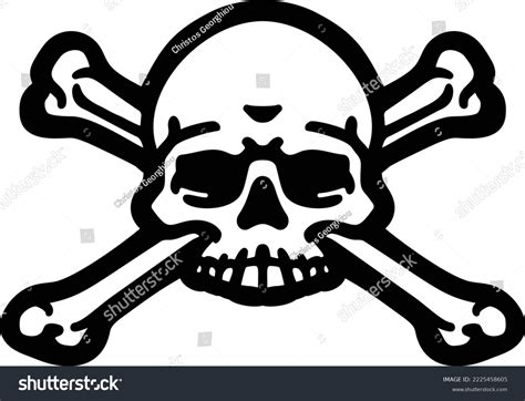 Skull Crossbones Pirate Jolly Roger Grim Stock Vector Royalty Free