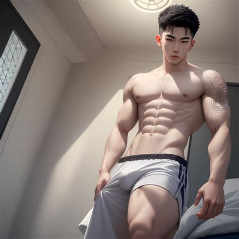 젊은 아시아 남자 1남 하얀 피부 디테일한 피부 1남 Seaart Ai