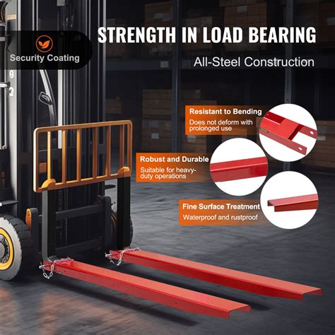 Vevor Pallet Fork Extensions 2090 Mm Length 115 Mm Width Heavy Duty Carbon Steel Fork