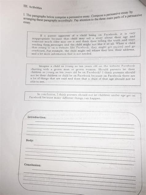 Introduction Body Conclusion Brainly Ph