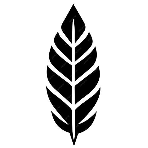 Premium Vector Arrow Shaped Leaf Black And White Vector Template Set