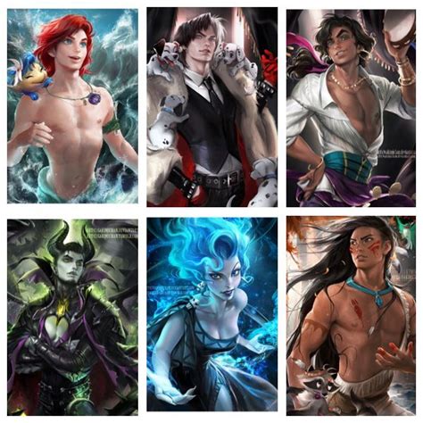 Disney Gender Swap Fan Art Love It ️ Funny Disney Cartoons Disney