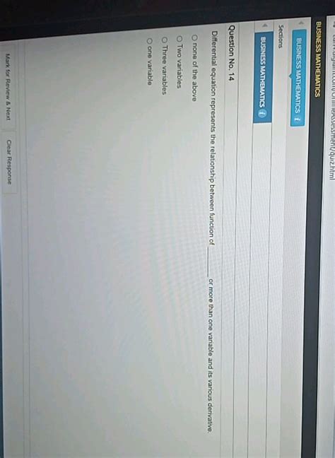 Question No 14 Differential Equation Represents The Relationship