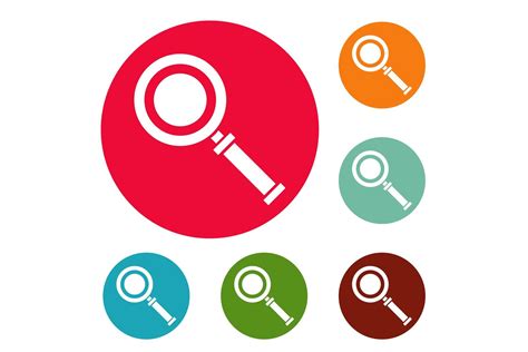 Cursor Magnifier Icons Circle Set Vector Graphic By Anatolir Creative Fabrica