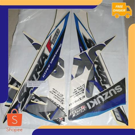 Jual Stiker Bodi Lis Body Striping Satria Fu Putih Biru