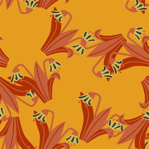 Premium Vector Bluebells And Leaves Seamless Pattern Lily Botanical