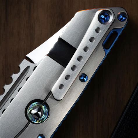 Marfione Custom Warhound Frame Lock Flipper Satin Finished Titanium