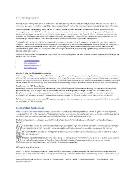 overview of matrixone pdf product lifecycle computing