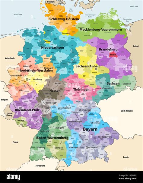 Large Detailed Political And Administrative Map Of Germany Maps Of