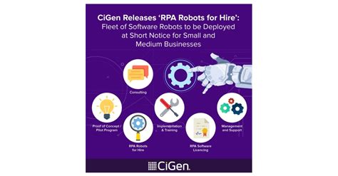 Cigen Releases ‘rpa Robots For Hire Fleet Of Software Robots To Be Deployed At Short Notice